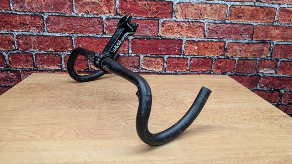 4ZA Forza Stratos Drop Bars Stem 110mm Road Racing Bike Used Black ...