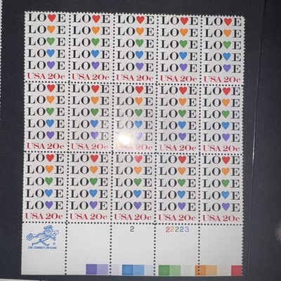 SCOTT 2072 20 CENT LOVE PLATE BLOCK OF 15 MNH FREE SHIPPING | eBay