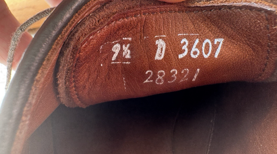 ALLEN EDMONDS Raulins Men's Leather Plain Toe Derby Made in USA US 9.5D ...