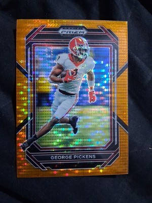 George Pickens, 43/49, 2023 Prizm Drafts Picks, Orange Pulsar, RC ...