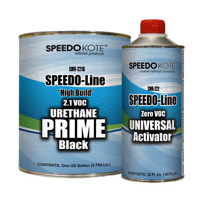 BLACK Automotive 2.1 Low VOC 2K Urethane Primer Black Gallon Kit, SMR ...