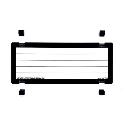 Auxiliary Number Plate Cover Protector All States 250mm x 100mm Black ...