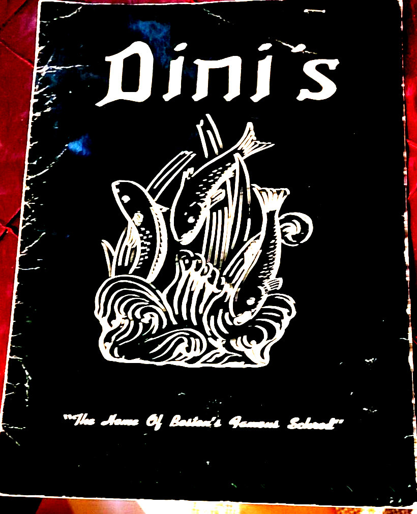 DINI'S RESTAURANT MENU.VINTAGE 1980."The Home Of Boston's Famous Schrod ...