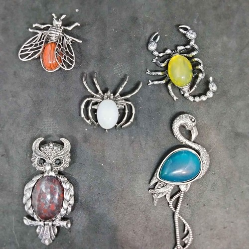 Bee Spider Scorpion Owl Flamingo Animal Pendant/Brooch Set | eBay