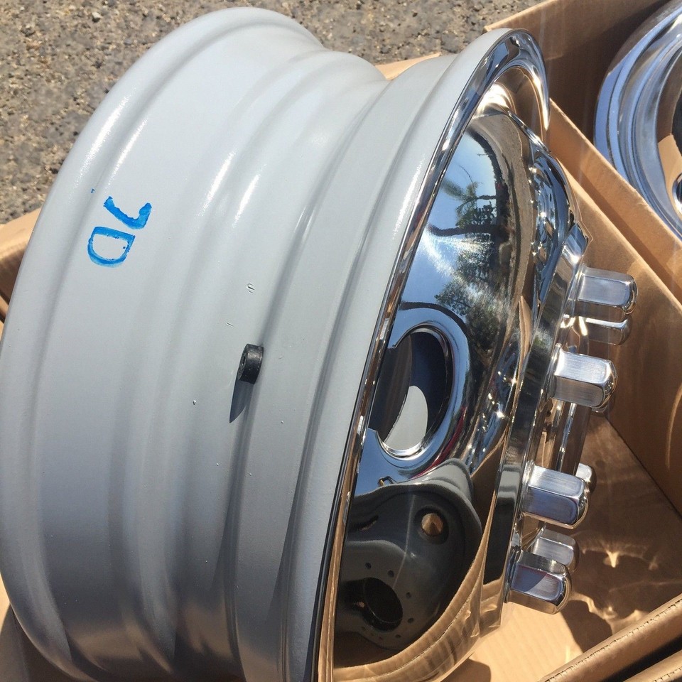 SET OF 19.5" STAINLESS WHEEL SIMULATORS FOR 2013-2025 DODGE RAM 4500 ...