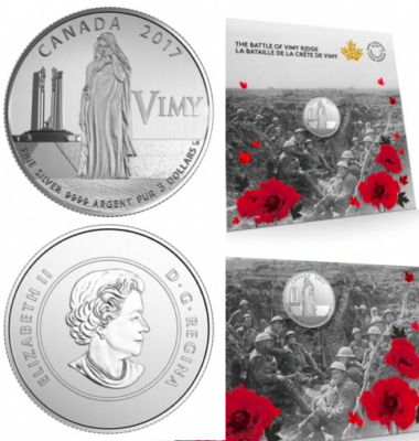 2017 Battle of Vimy Ridge 100th Anniversary Remembrance $3 Pure Silver ...