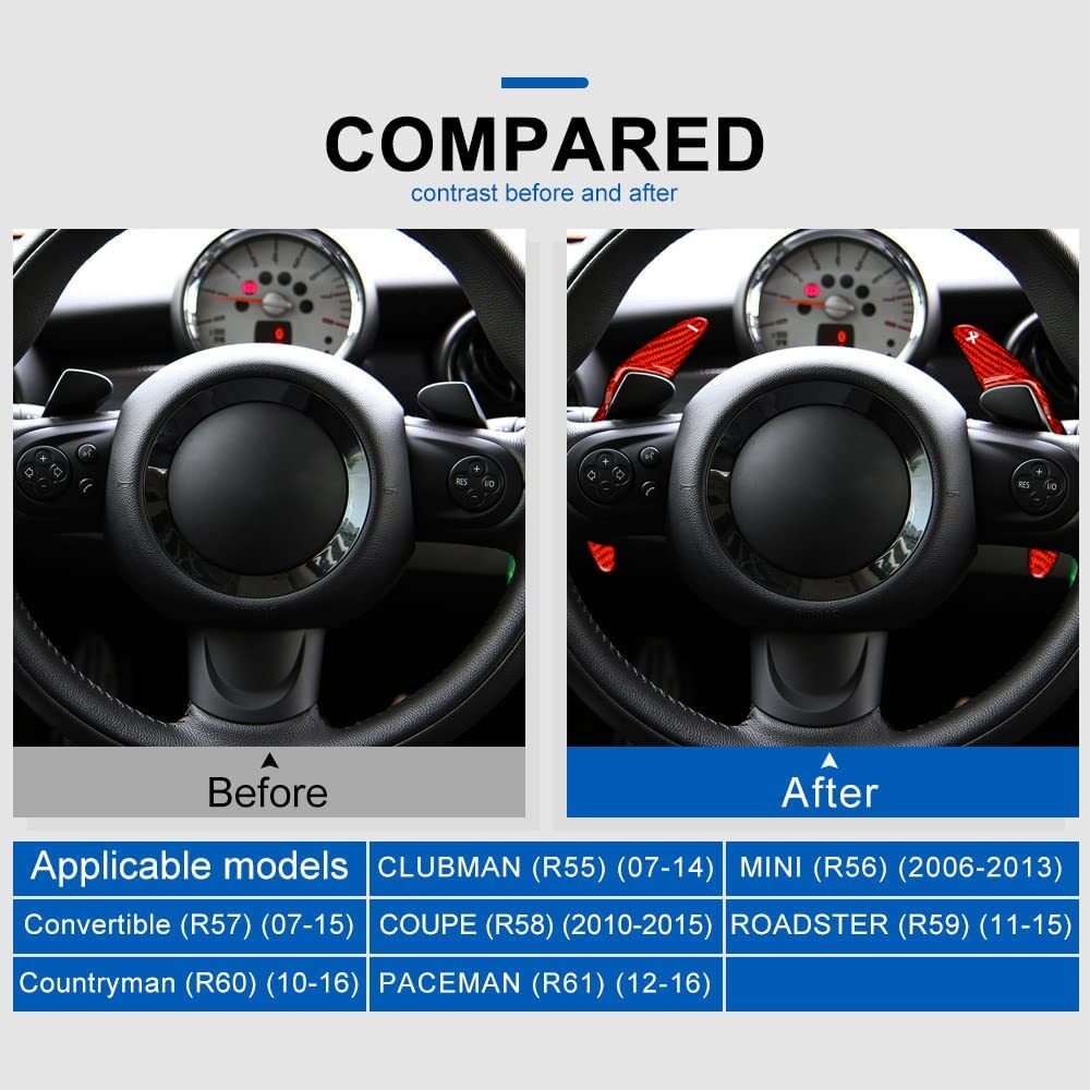 Red Carbon Steering Wheel Paddle Shifter For Mini Cooper R55 R56 R57 ...