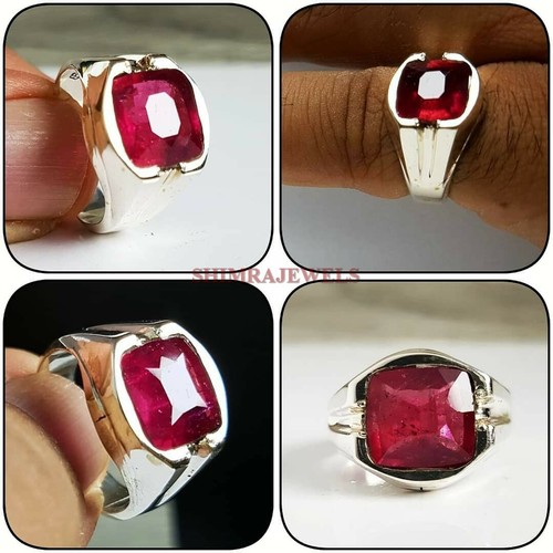 Heated Ruby Gemstone With 925 Sterling Silver Ring for Men's #459 | eBay
