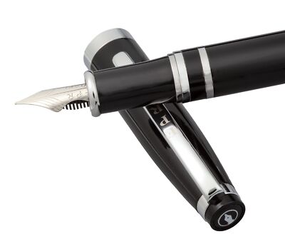 FPR Ambassador Black Fountain Pen W/Ultra Flex Nib - Luxury Pen Set ...