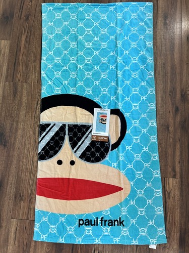 Paul Frank Target Beach Towel Monkey All Over Print Blue 2010 New 30” X ...