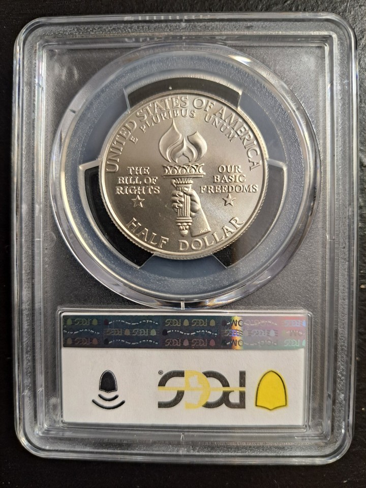 1993-W JAMES MADISON COMMEMORATIVE SILVER HALF DOLLAR PCGS MS70 BLUE ...