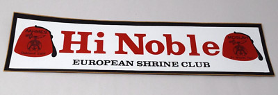 VTG NOS European Shrine Club Bumper Sticker Masonic Hi Noble Unused | eBay