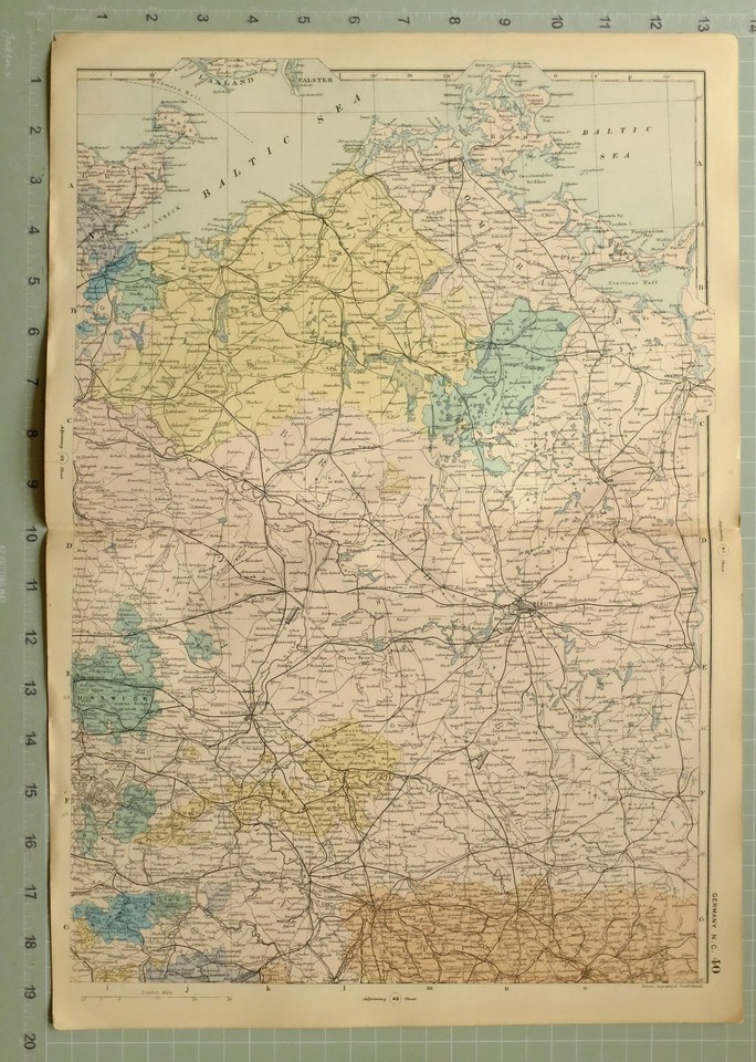 1891 Mappa Antica Centrale Germania Dessau Berlino Leipzig Potsdam | eBay