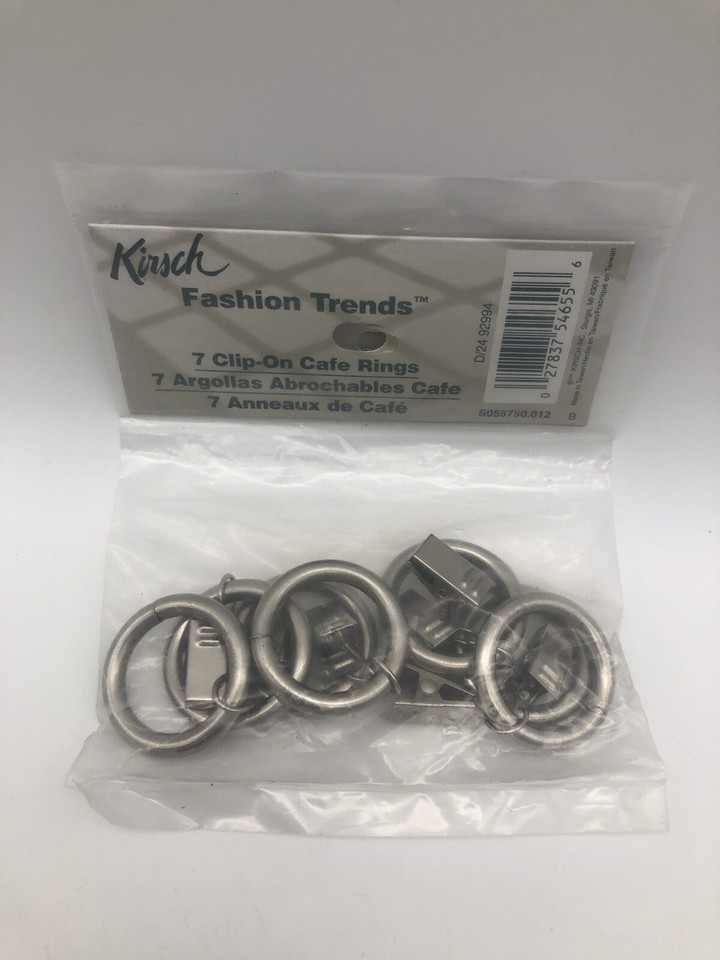 Kirsch Fashion Trends 7 Clip On Cafe Rings Original Curtain Ring Clip ...