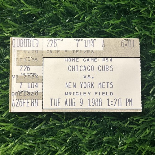 Chicago Cubs vs NY Mets Ticket Stub First Official Wrigley Night Game 8 ...