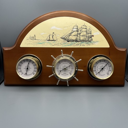 VTG Sunbeam Weather Station Barometer Thermometer Humidity Nautical ...