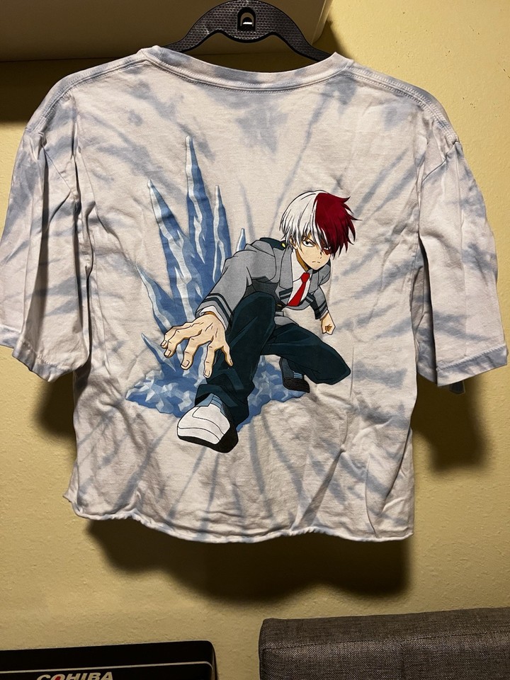 My Hero Academia Crop Top T-Shirt Tie-Dye Funimation Shoto Todoroki ...