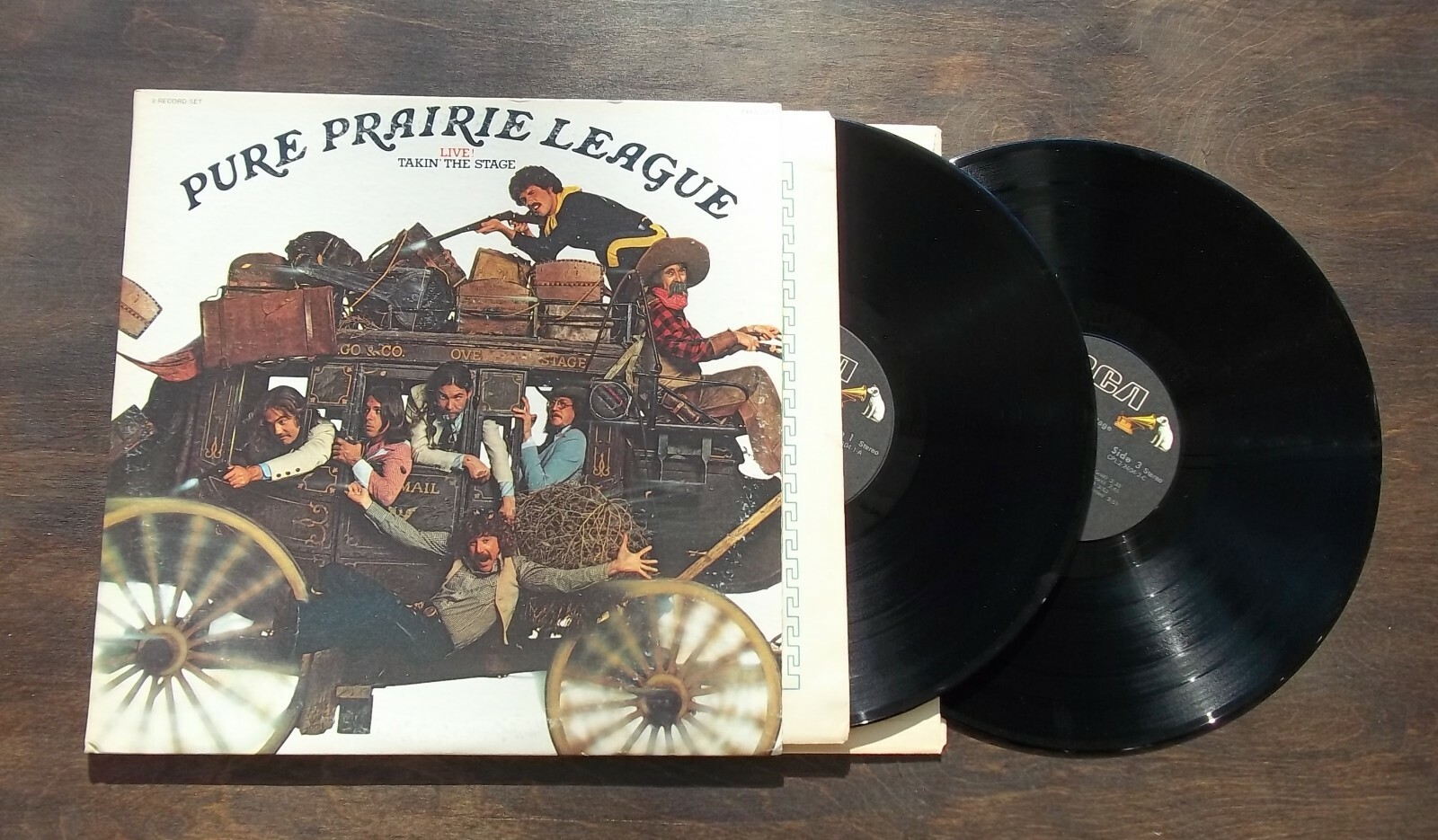 PURE PRAIRIE LEAGUE, 70s COUNTRY ROCK LPs, TWO RECORDS, LIVE! TAKIN ...