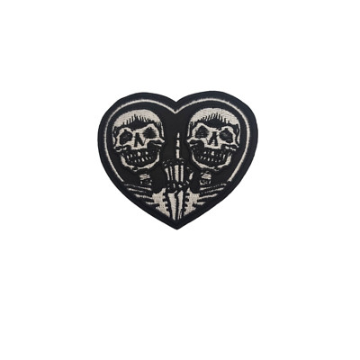 Heart Patch Skulls Love Heat Adhesive Clothes Iron Skull Patch Pair Finger | eBay