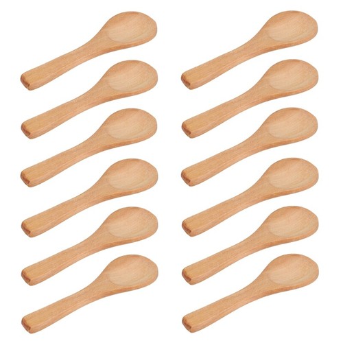 50 Pieces Small Wooden Spoons Mini Nature Spoons Wood Honey Teaspoon ...