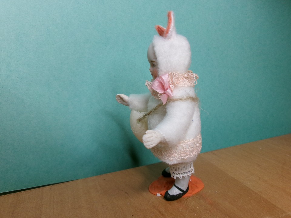 Antique Dolls Germany doll child baby in a bunny costume 1910- miniatur ...