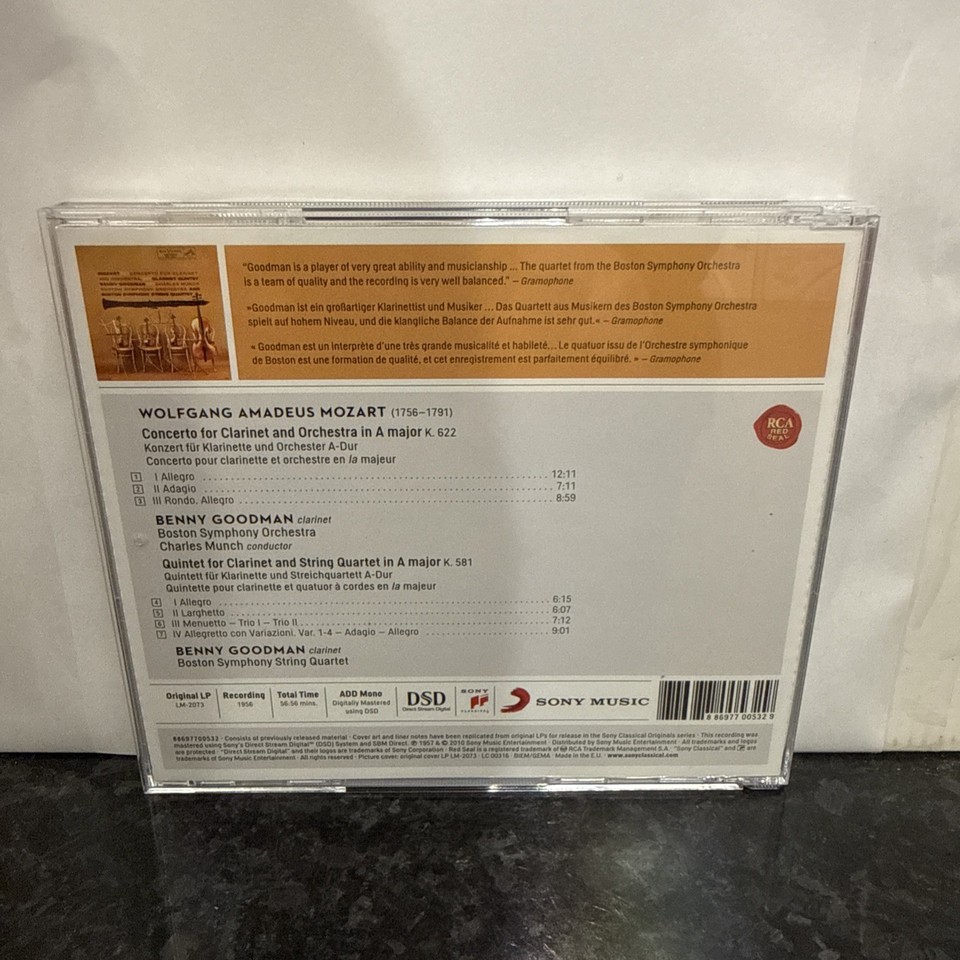 Wolfgang Amadeus Mozart - Mozart: Clarinet Concerto; Clarinet Quintet ...