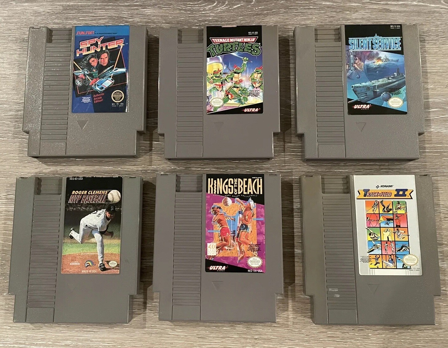 Nintendo NES Games Lot Of 6 Tested and Working! Spy hunter, TMNT, Bball ...
