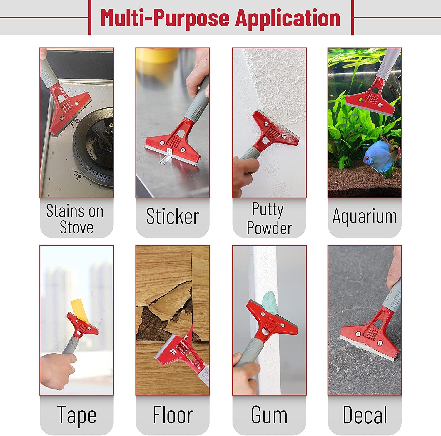 Heavy Duty Razor Blade Scraper 4-inch Floor Scraper Tool w/ 10 Extra ...