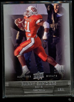 2012 Upper Deck All Time Greats Barry Sanders #52 Silver Card #88/99 ...