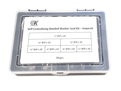 Imperial BSP Bonded Dowty Washer Seal Kit - 7 Sizes - x 70 PCS Self ...