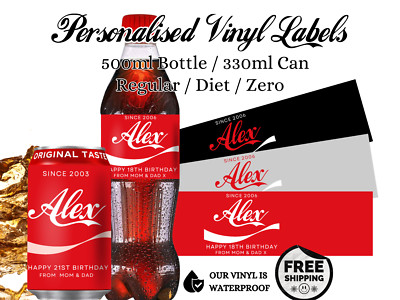 Personalised Coca-Cola Label Sticker Custom Name Can Bottle Party ...
