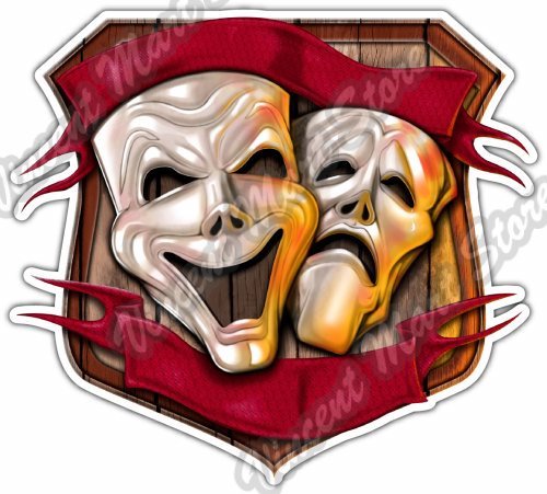 Theater Drama Masks Acting Actor Play Movie Car Bumper Vinyl Sticker ...