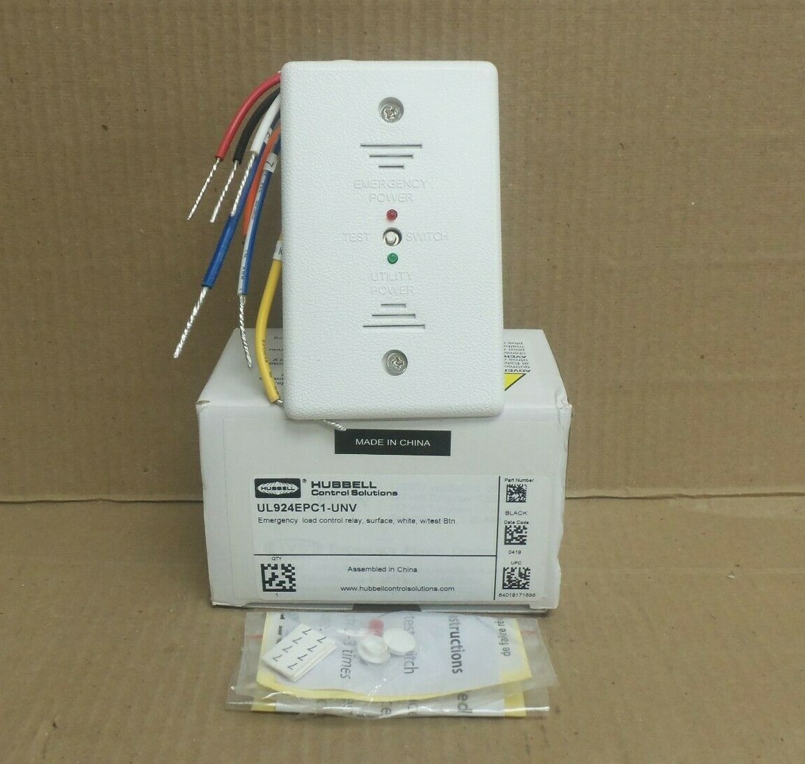 NEW HUBBELL LVS UL924EPC1-UNV EMERGENCY LOAD CONTROL RELAY WHITE EPC-1 ...