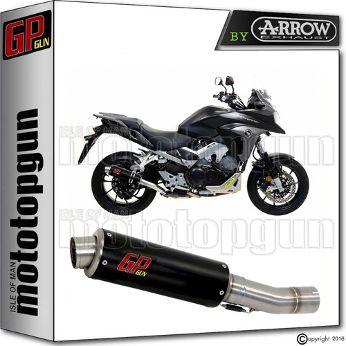 EXHAUST GP GUN by ARROW STEEL BLACK HONDA CROSSRUNNER 800 2015 15 2016 ...