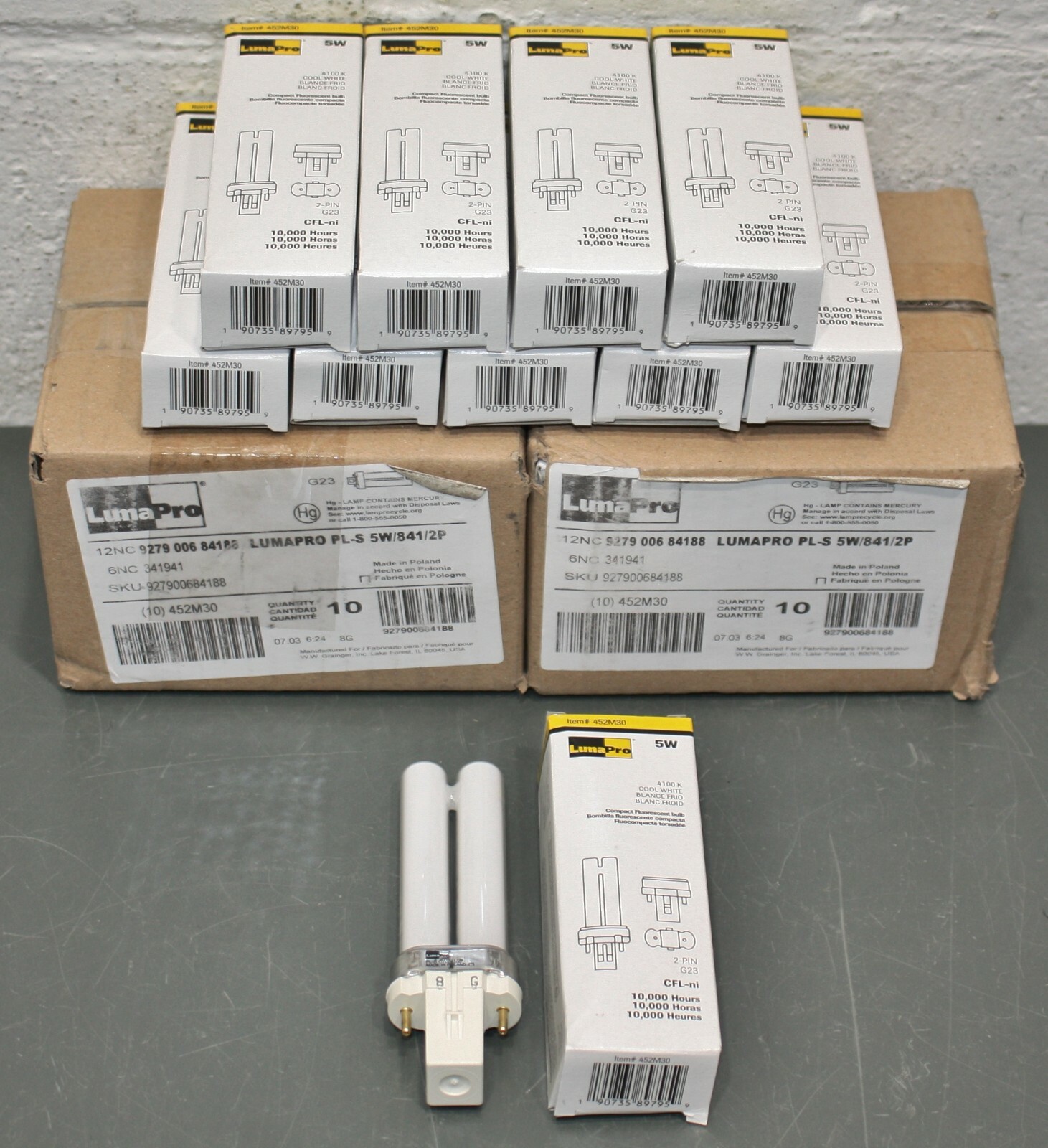 (30) LumaPro Plug-In CFL PL-S Light Bulb 452M30, 2-Pin G23, 30V ...