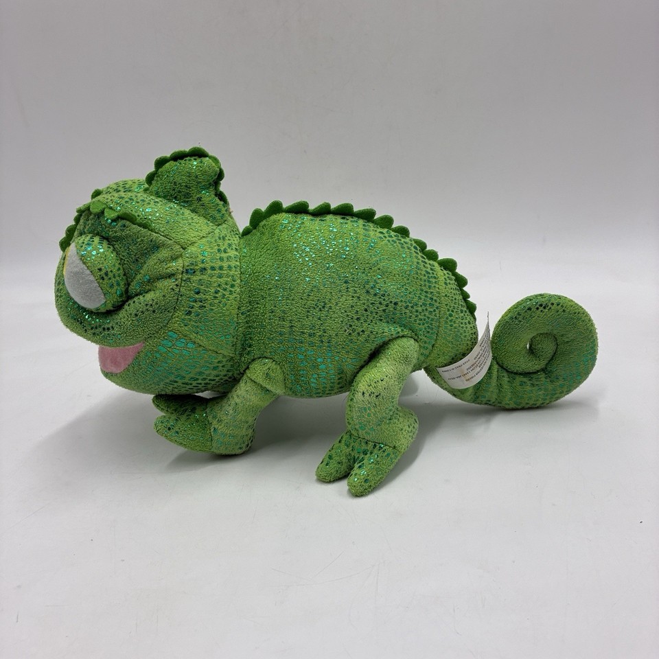 Disney Parks 11" Metallic Green Stuffed Plush Pascal Chameleon Tangled ...