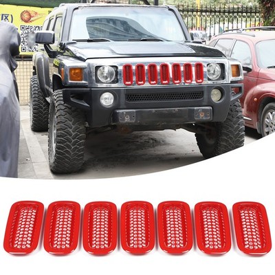 Gloss Red Front Grille Insert Air Vent Screen Barrier Fits Hummer H3 ...