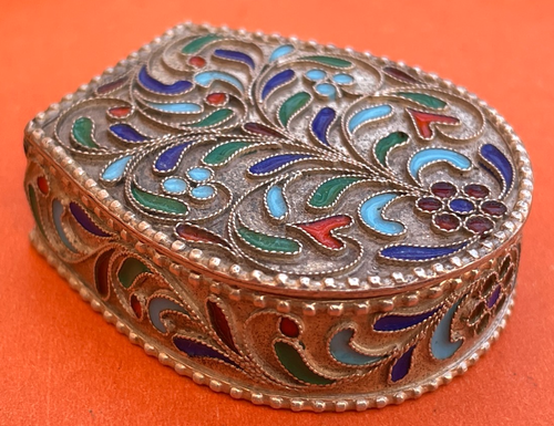 ANTIQUE RUSSIAN STYLE MADE IN GREECE STERLING SILVER & ENAMEL CLOISONNE ...