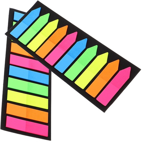 2 Sets Fluorescent Pointed Stickers Sticky Tabs Page Markers Index | eBay