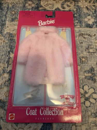 Vintage Mattel Barbie 1998 Fashions Coat Collection in Pink Faux Fur ...