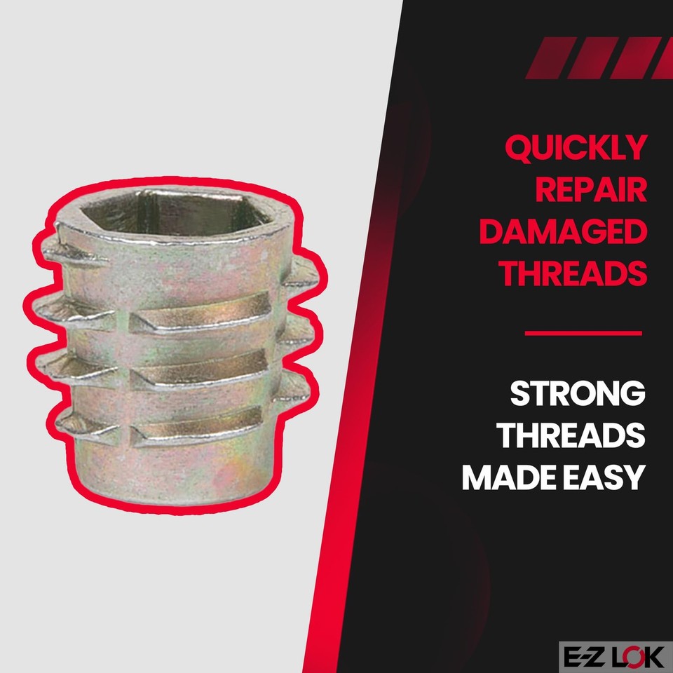 Hex Threaded Inserts for Soft Wood Zinc Alloy Flush Thread Insert 5/16 ...