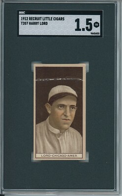 1912 T207 Recruit Little Cigars HARRY LORD SGC 1.5 Fair | Chicago White ...