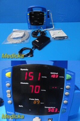 GE Dinamap Procare DPC400N-EN Monitor W/ NBP, Temp Leads & Power ...