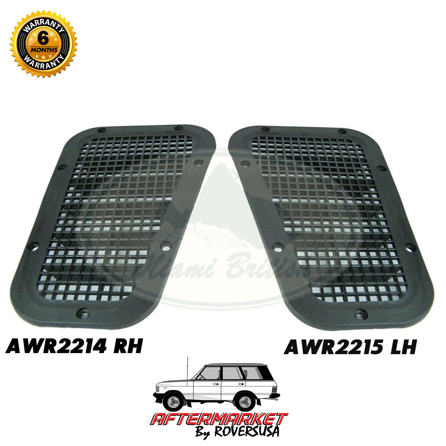 LAND ROVER AIR INTAKE GRILL SET RH & LH DEFENDER AWR2214 AWR2215 ...