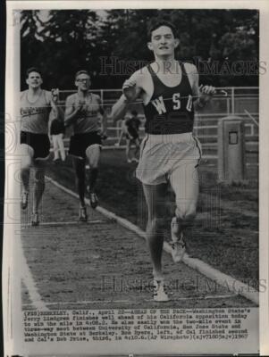 1967 Press Photo Washington State Runner Gerry Lindgren crosses the ...