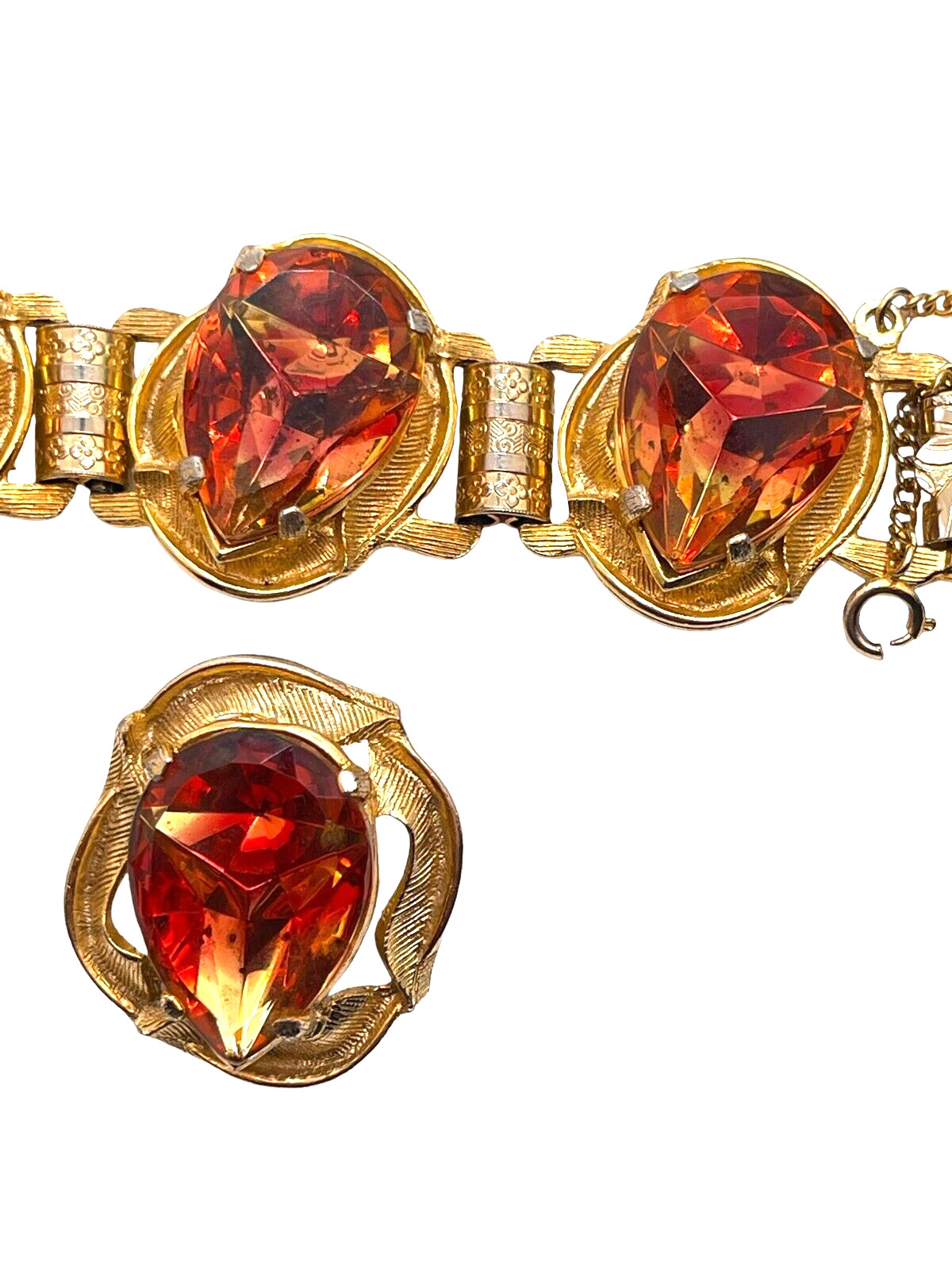 RARE Vintage Elizabeth Morrey Huge Bi-Color Rhineston… - Gem