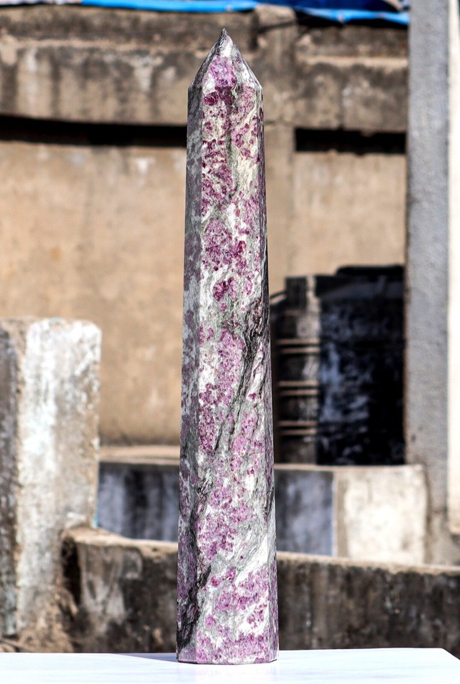 520MM Ruby In Matrix Crystal Obelisk Natural Stone Gift Healing 8 ...