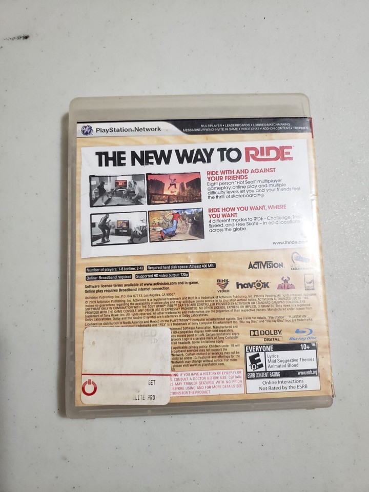 Tony Hawk: Ride PS3 Complete In Box CIB (Sony PlayStation 3, 2009) Game ...