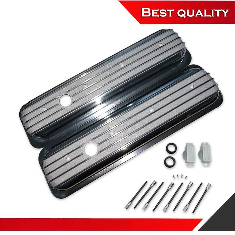 Short Finned Center Bolt Vortec Valve Covers Suit SBC 283 305 350 450 ...