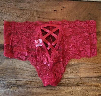 New With Tag Sexy Red Lace Panties with Crisscross Pattern One Size | eBay